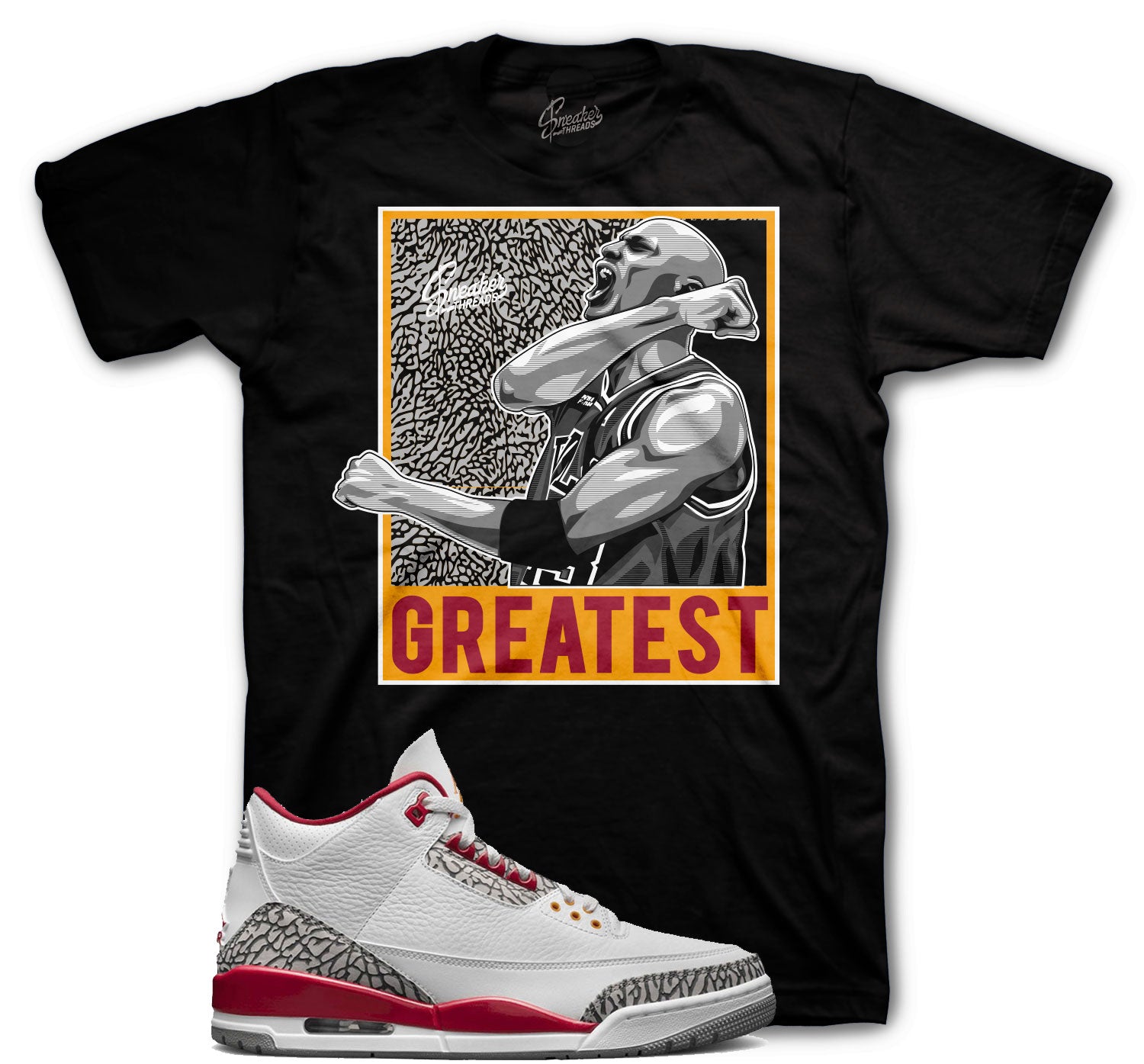 Jordan Retro 3 Cardinal Red Sneaker Tees And Matching Outfits for AJ3